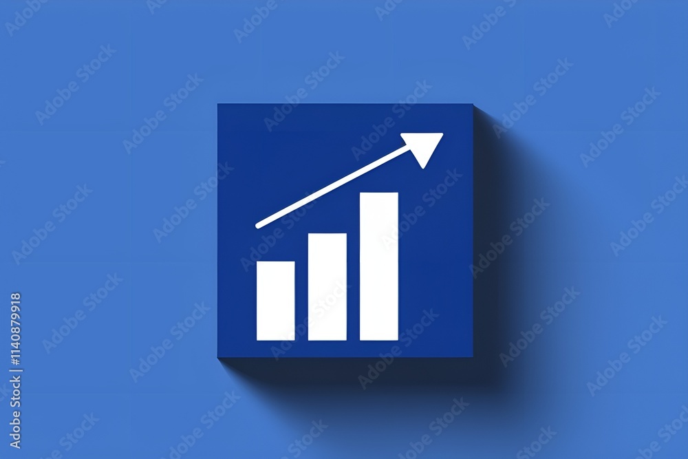Growth graph bar graph arrow. Simple column chart with arrow icon ...