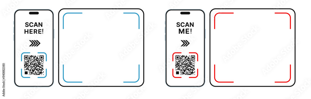 Scan here QR code blank frame. printable scan here sticker template for ...