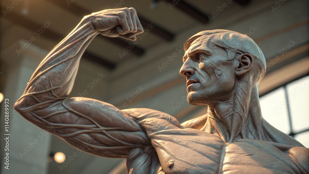 Muscular Anatomy Statue 3D Render, Detailed Muscle Structure ...