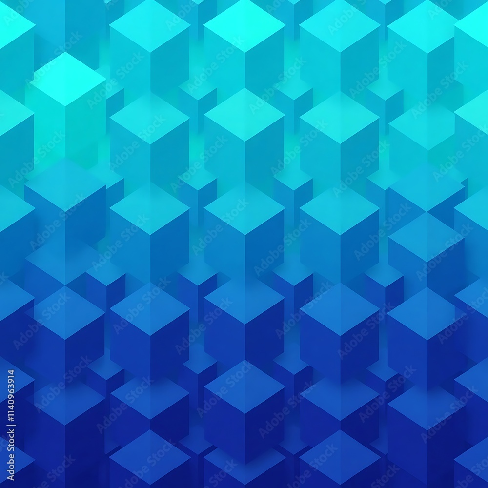 Azure Cube Gradient: Abstract isometric background with a gradient of ...