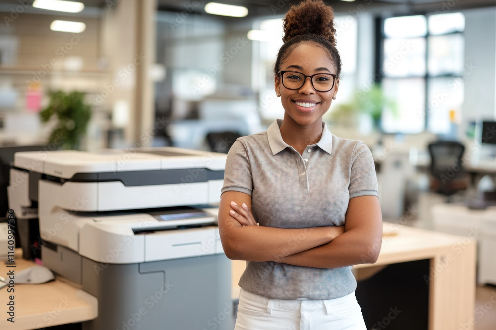 Foto No hard work - no growth. Attractive african american worker ...