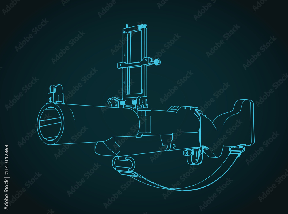 M79 grenade launcher blueprint Stock Vector | Adobe Stock