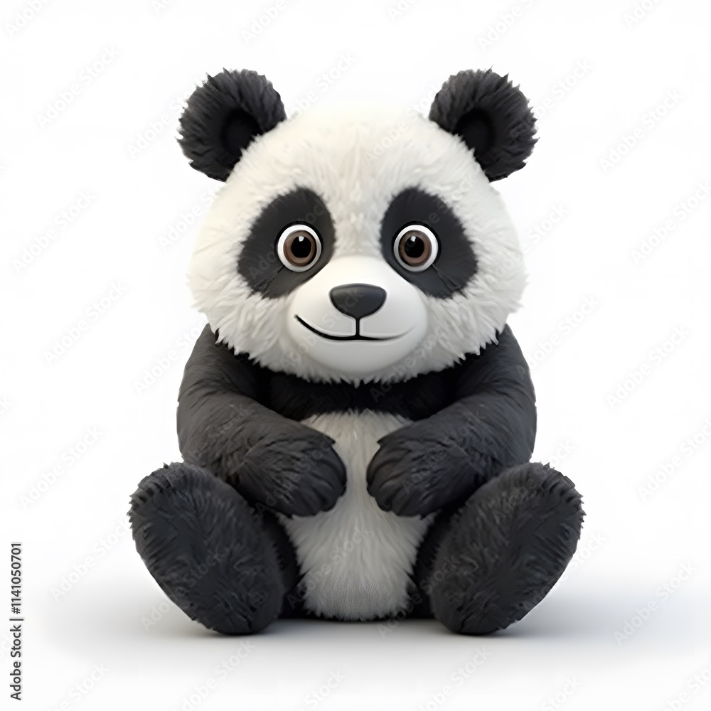 Cartoon Panda Character Cute 2D Animal Clipart for Kids isolated on ...