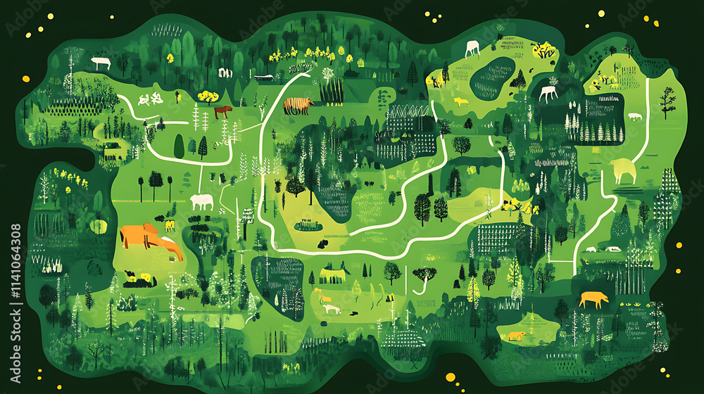 A map showing the interconnected network of protected areas and ...