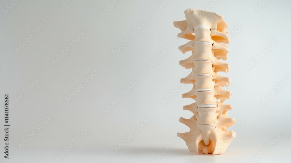 Realistic 3D anatomy model presents a detailed view of the human spinal ...