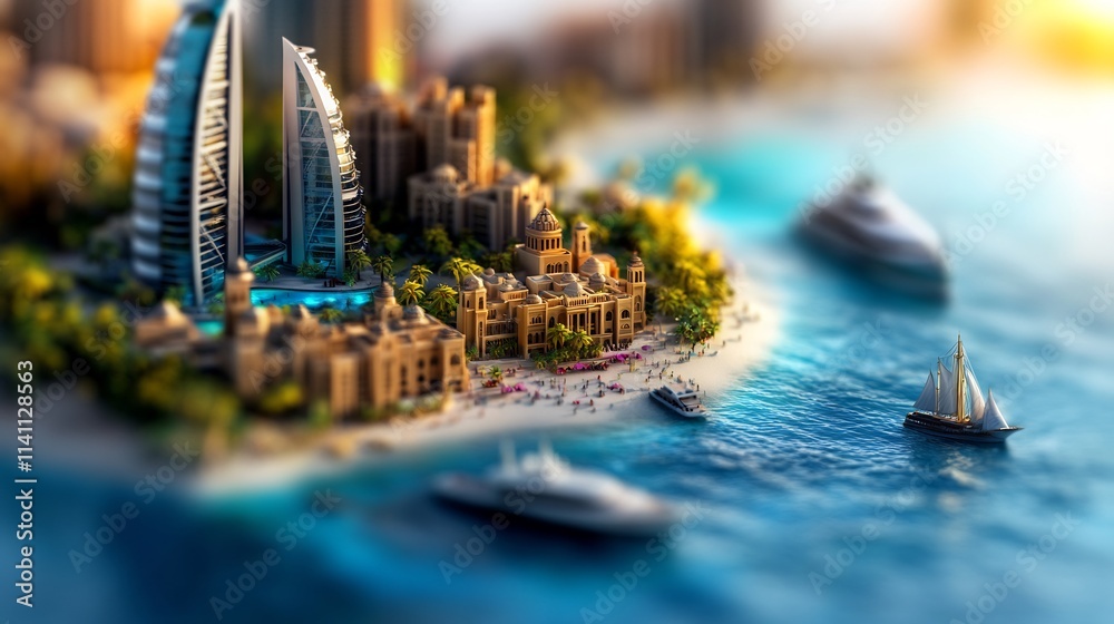 Miniature Dubai: A Tilt-Shift Perspective of Luxury and Leisure. This ...