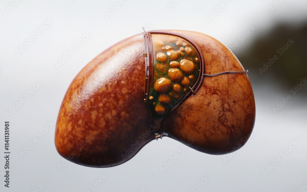 3D Rendering of Floating Liver with Fatty Liver State in Hyper ...
