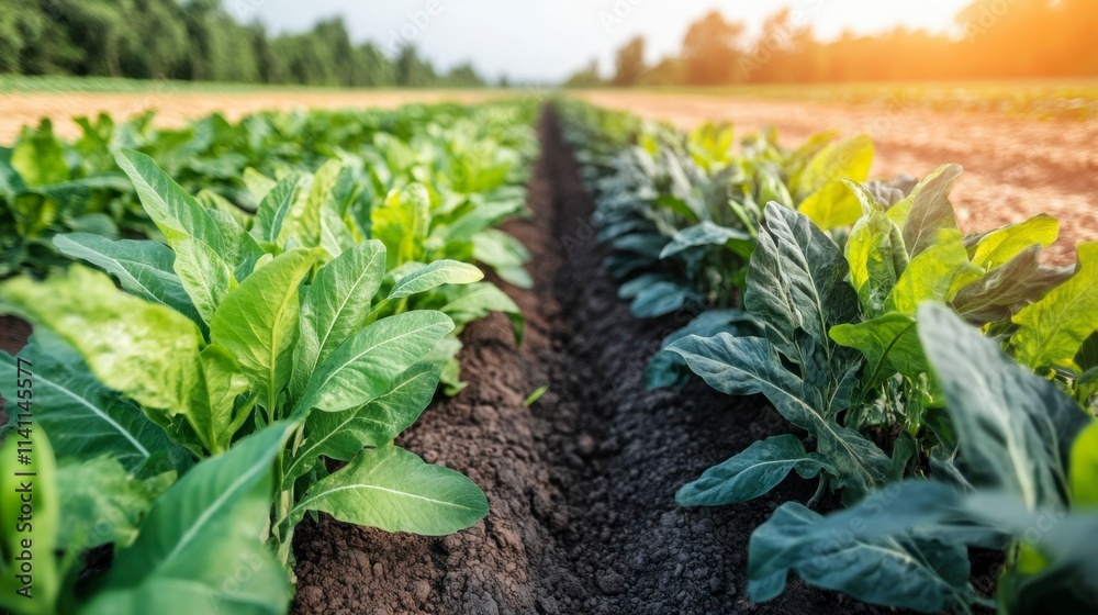 Agricultural landscapes transitioning from vibrant green to dusty ...