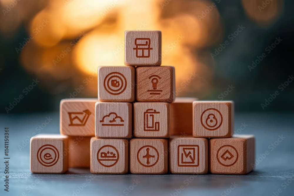 2025 Business Growth Planning with Wooden Blocks 2025 to 2025 Target ...