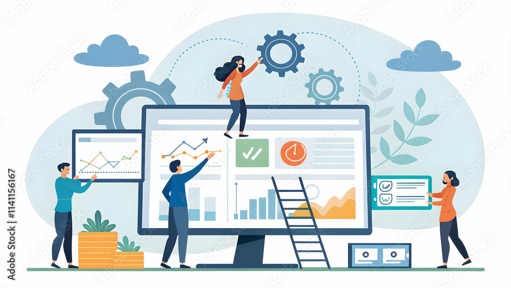 ERP migration and integration and collaboration concept as ...