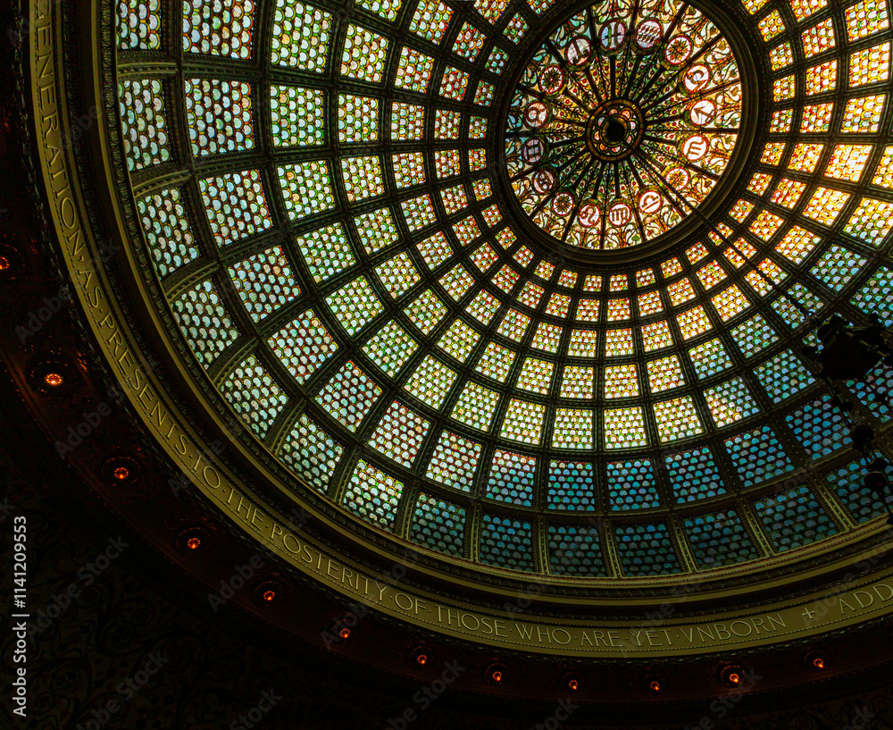 World's Largest Tiffany Glass Dome, Preston Bradley Hall, Chicago ...