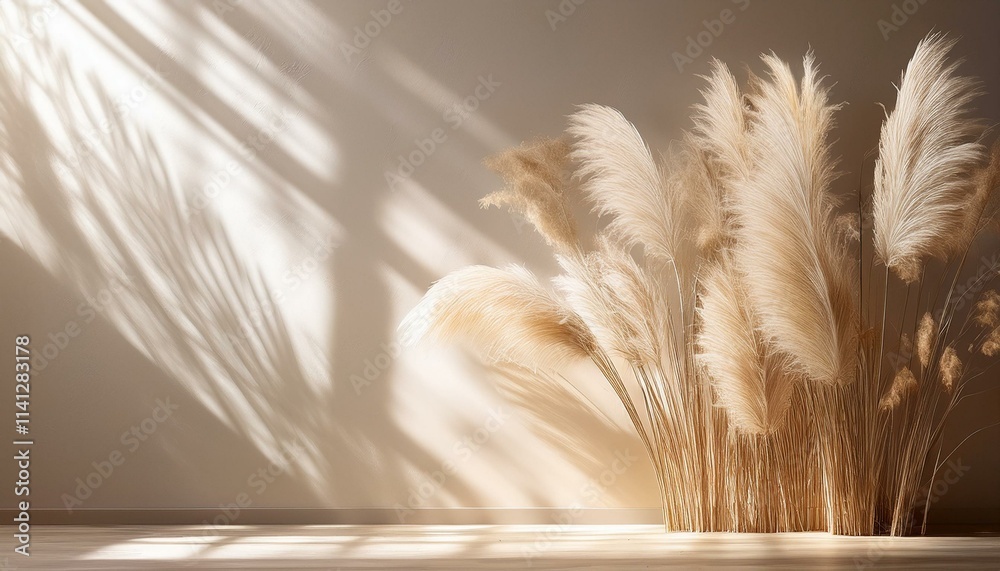 Beautiful shades of neutral pampas grass and reeds create an aesthetic ...