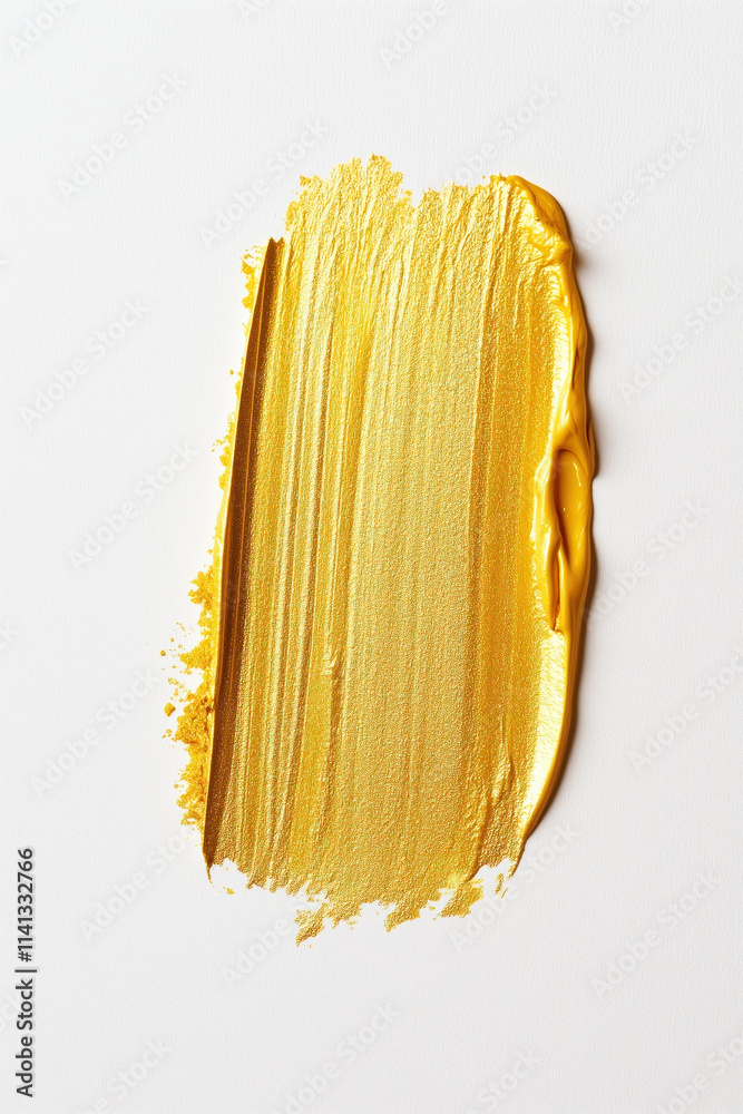 single paint brush stroke rectangle on white background metallic book ...