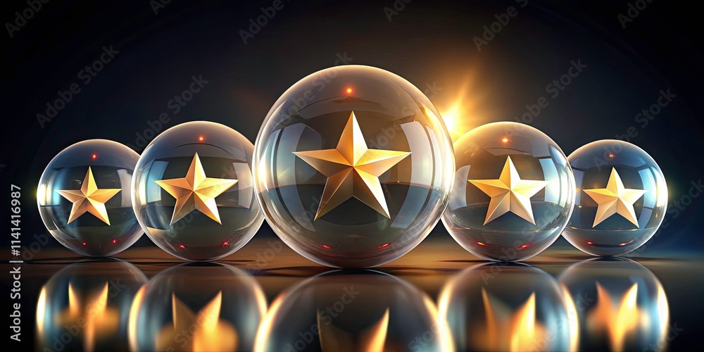 3D Five-Star Rating Illustration for Customer Satisfaction and Quality ...