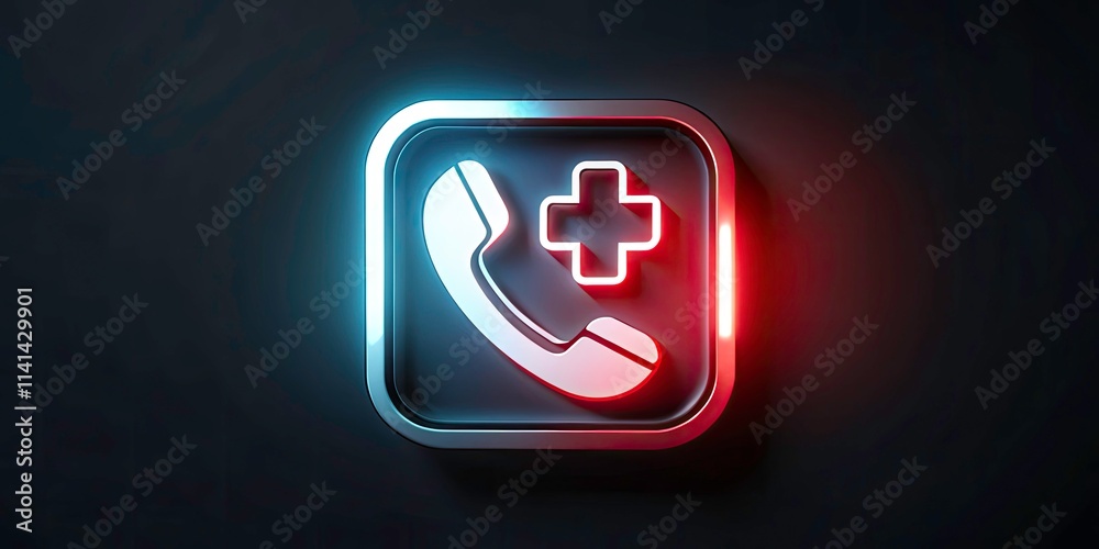 Emergency Calling Service Icon in Flat Design with Long Shadow Effect ...
