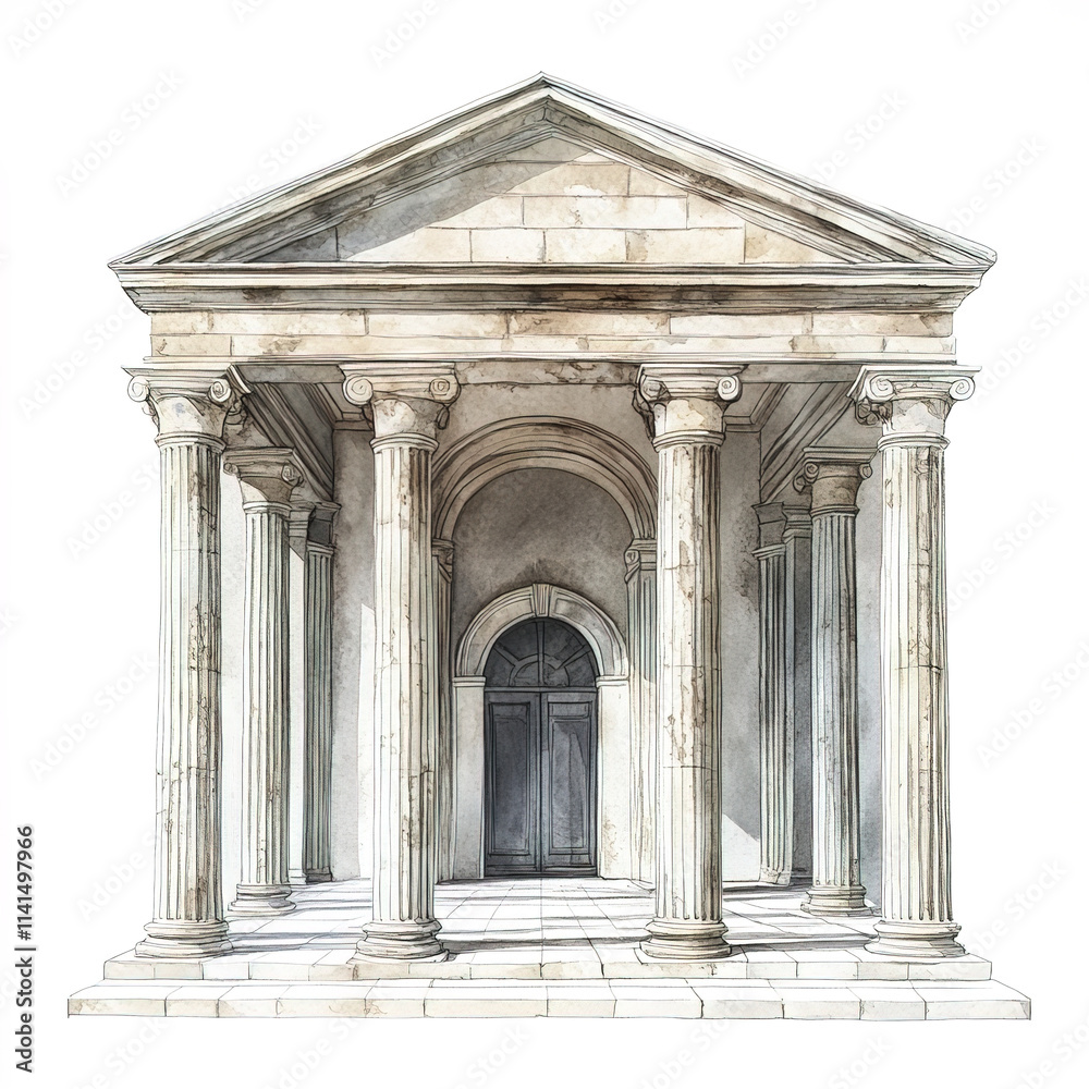 historical renaissance palace with columns and detailed architecture ...