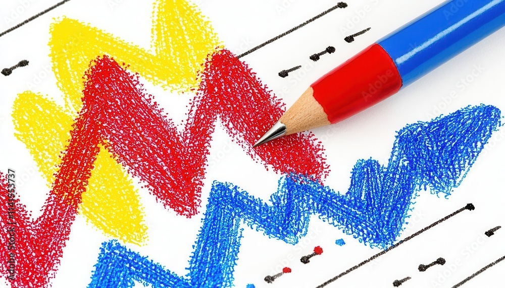 Analyzing financial trends using color-coded graphs office infographic ...