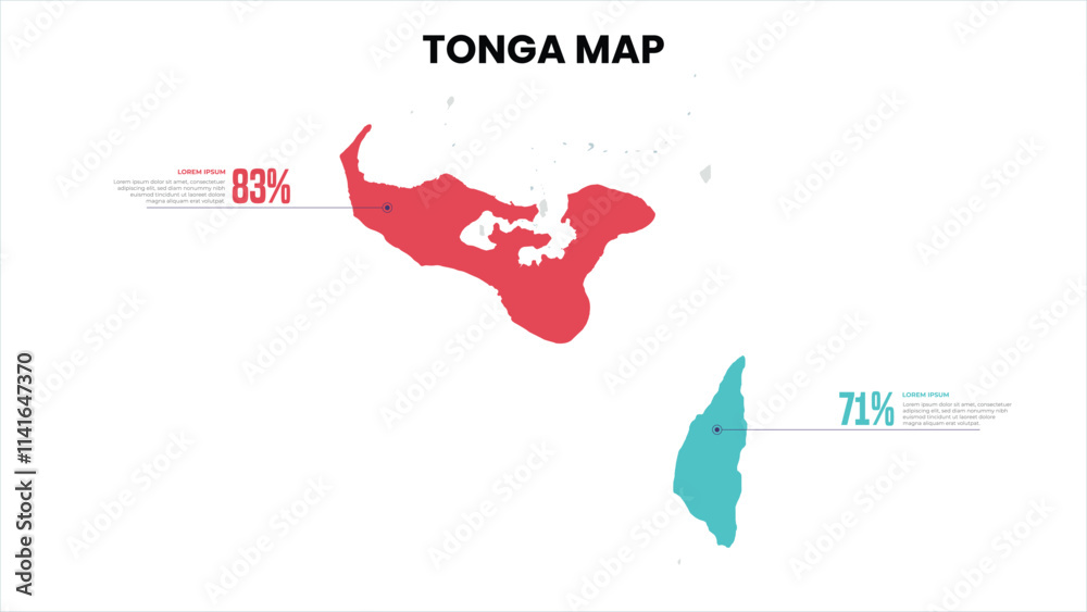 Tonga Modern Map Percentage Infographic Template Detailed infographic ...