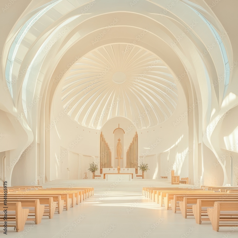 Futuristic Church Architecture with Elegant Interior Design for ...