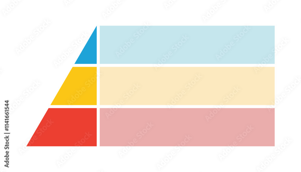 Levels of triangular pyramid. Half triangle pyramid chart. Maslow layer ...