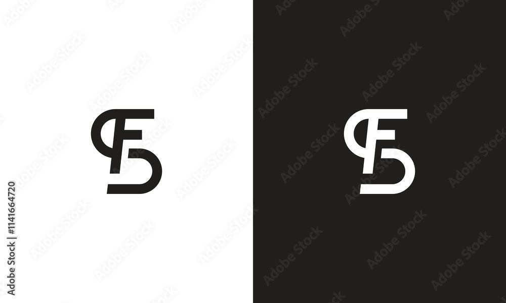 SF logo, monogram unique logo, black and white logo, premium elegant ...