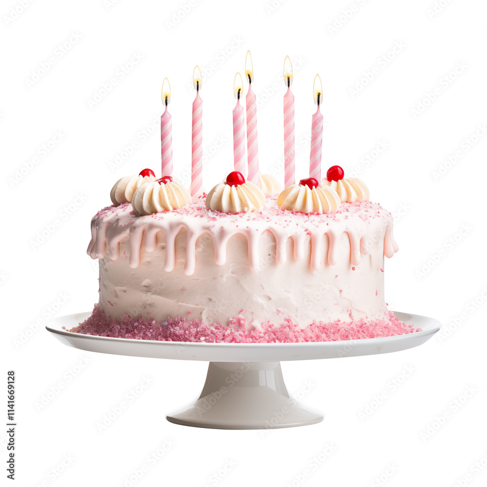 Birthday cake with candles isolated on transparent background Remove ...