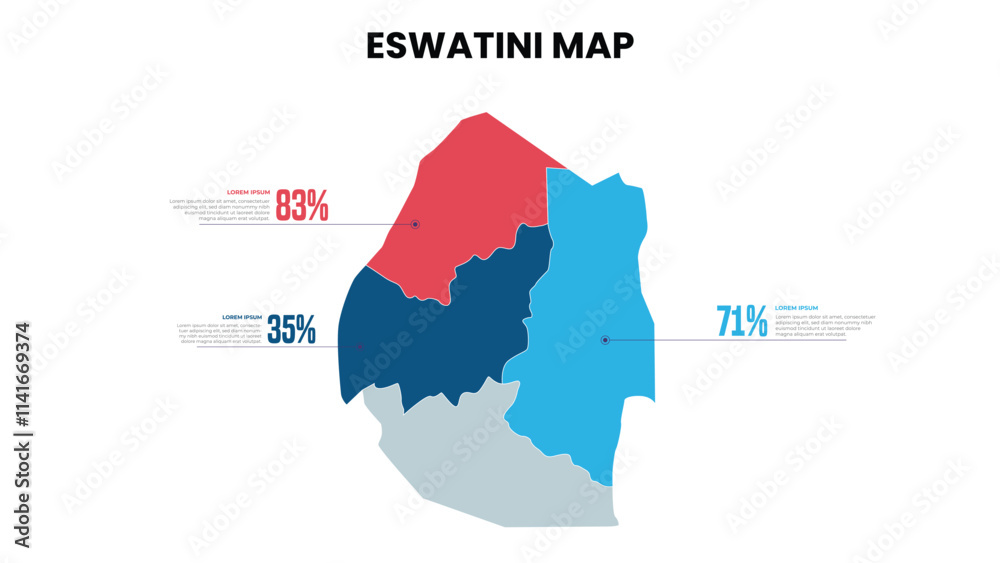 Eswatini Modern Map Percentage Infographic Template Detailed ...