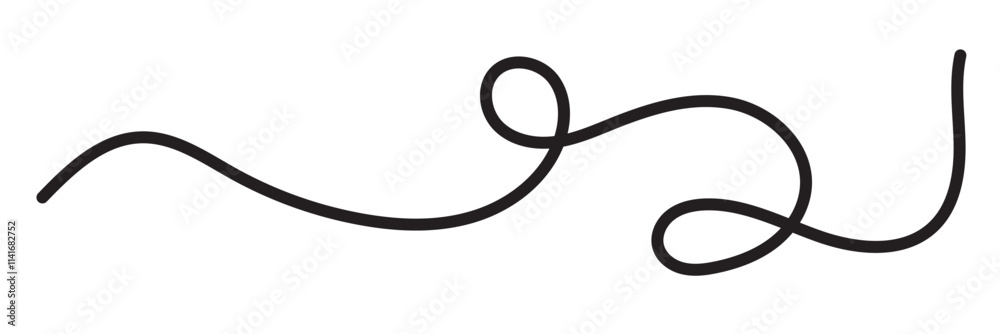 Swoosh, swash underline stroke set. Abstract wavy thin line. Squiggle ...