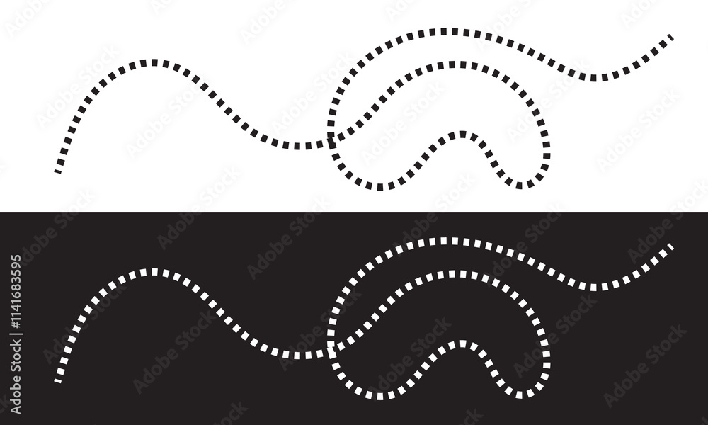 Path travel dotted line trip dashed trace destination track plan and ...