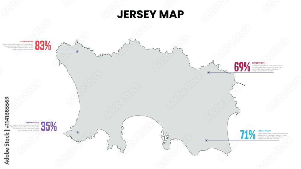 Jersey Modern Map Percentage Infographic Template Detailed infographic ...