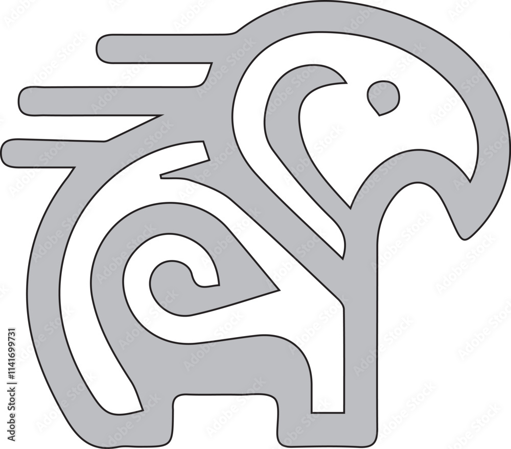 Elephant animal anagram symbol logo icon design as a depiction of the ...
