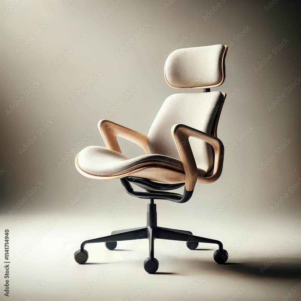 Ergonomic office chair. A modern ergonomic office chair with a sleek ...