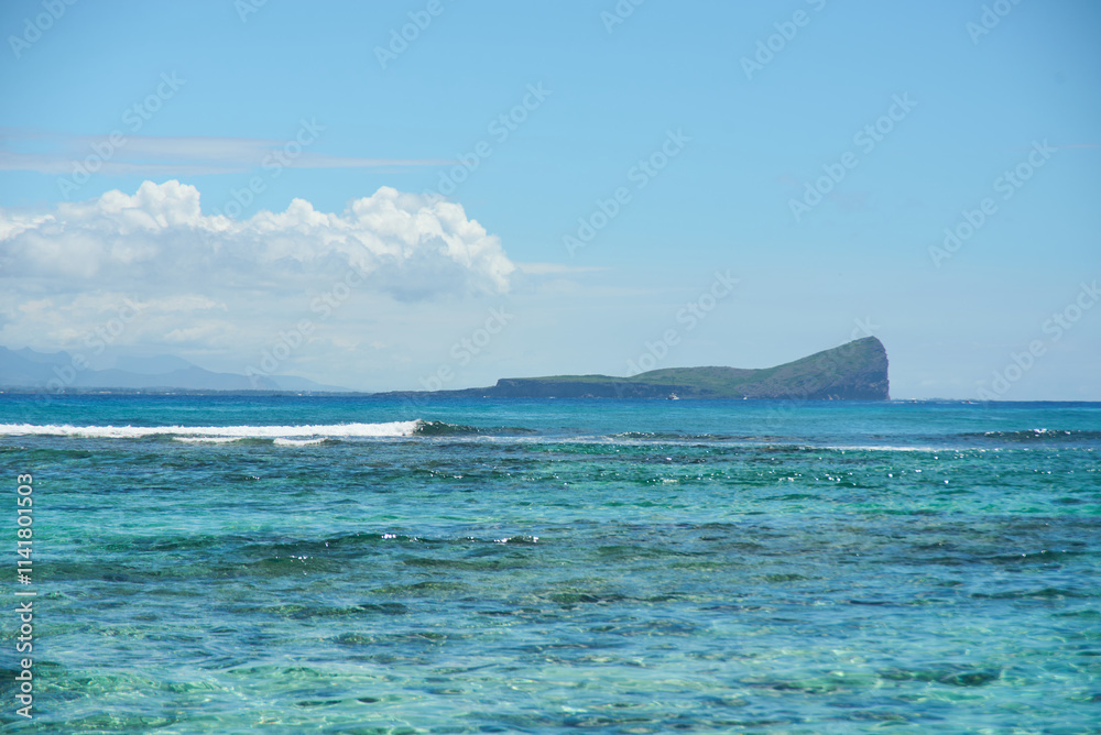 Coin de Mire (Gunner's Quoin), a protected Mauritian island 8 km off ...