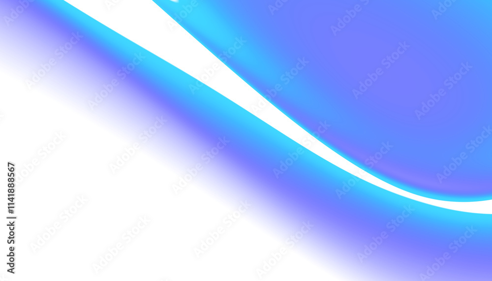 Blurred transparent gradient background. Elegant blue wavy line on ...