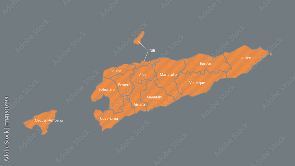 Modern Map of Timor-Leste with Interactive Features, Flat design Timor ...