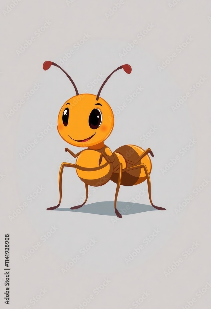 Adorable Ant Cartoon Flashcards Clipart Isolated on Soft Vibrant Color ...