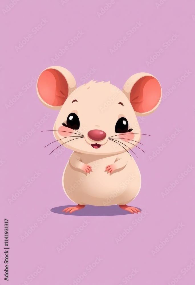 Adorable Mouse Cartoon Flashcards Clipart Isolated on Soft Vibrant ...