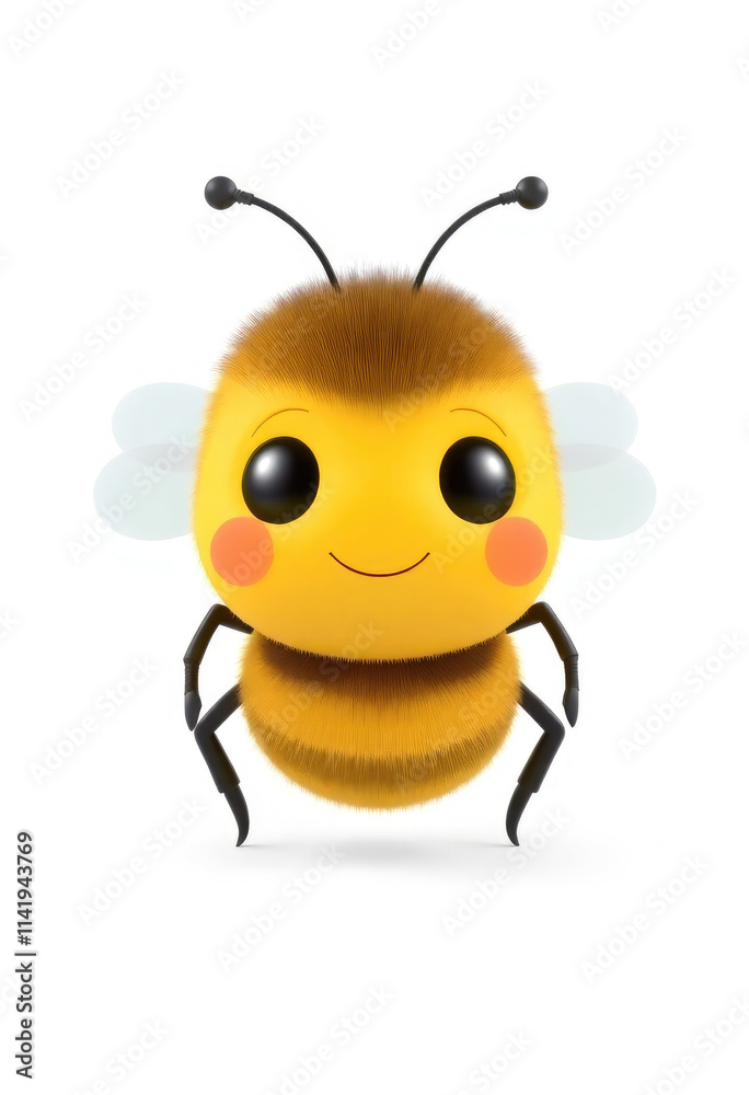 3D Chibi Bee Flashcards Clipart. Suitable for animal flashcard ...