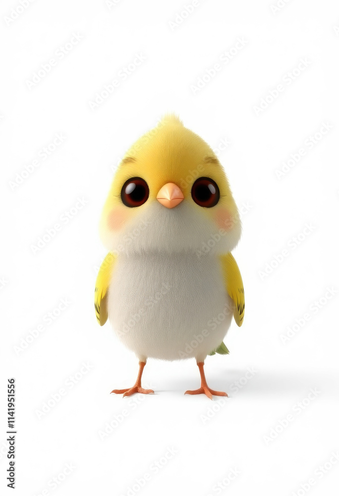 3D Chibi Canary Flashcards Clipart. Suitable for animal flashcard ...