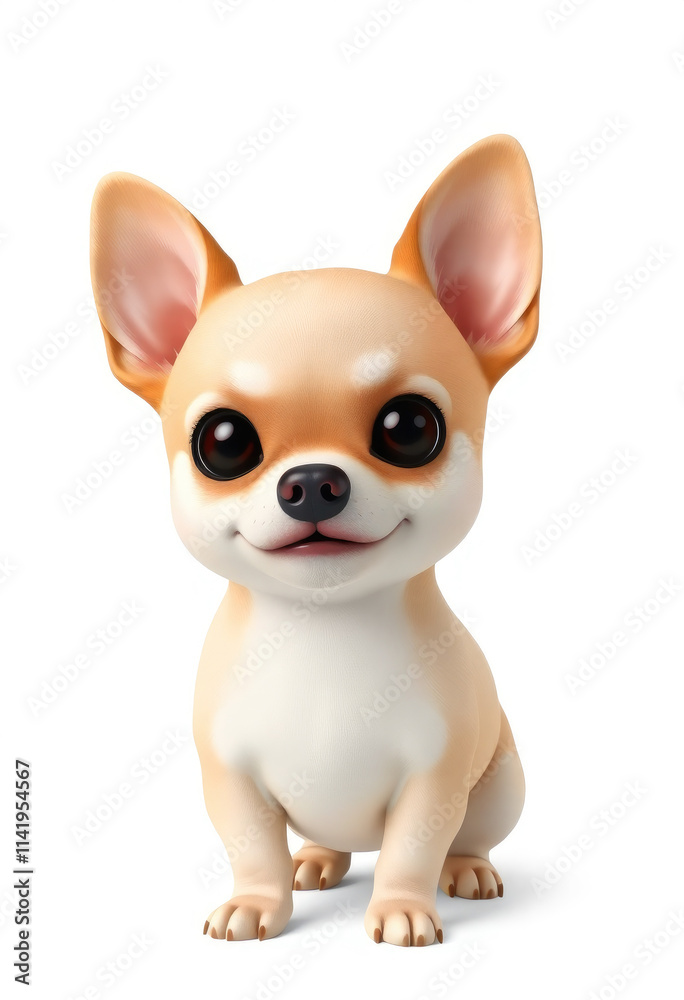 3D Chibi Chihuahua Dog Flashcards Clipart. Suitable for animal ...