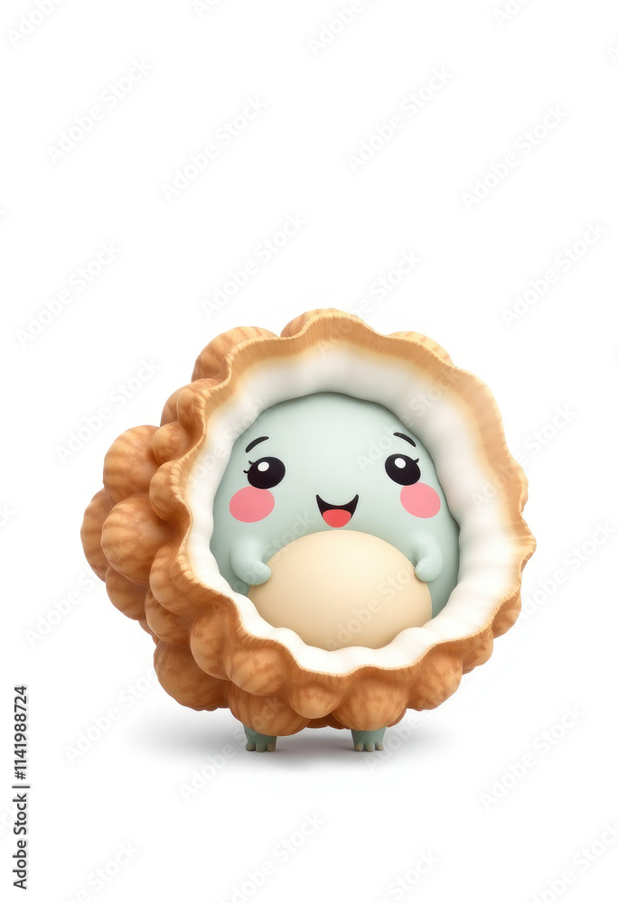 3D Chibi Oyster Flashcards Clipart. Suitable for animal flashcard ...