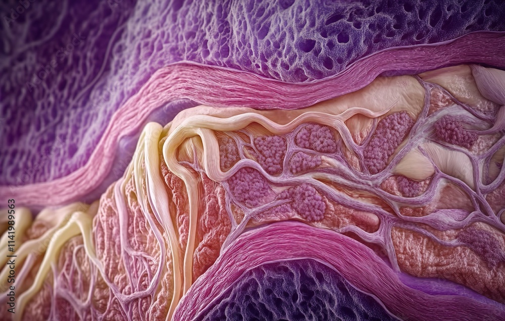 A detailed cross-section of the layering in an interior view, showing ...
