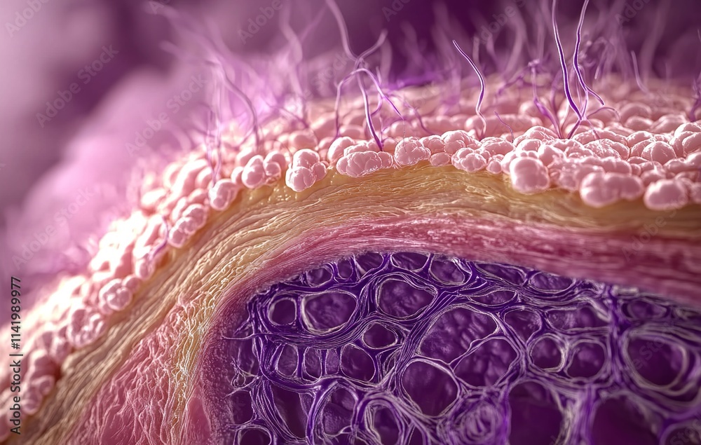 A detailed cross-section of the layering in an interior view, showing ...