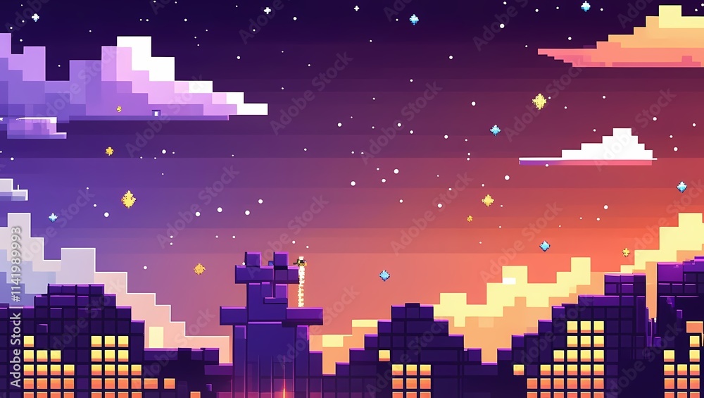 Retro pixel art background with vibrant colors, 80s and 90s inspired ...