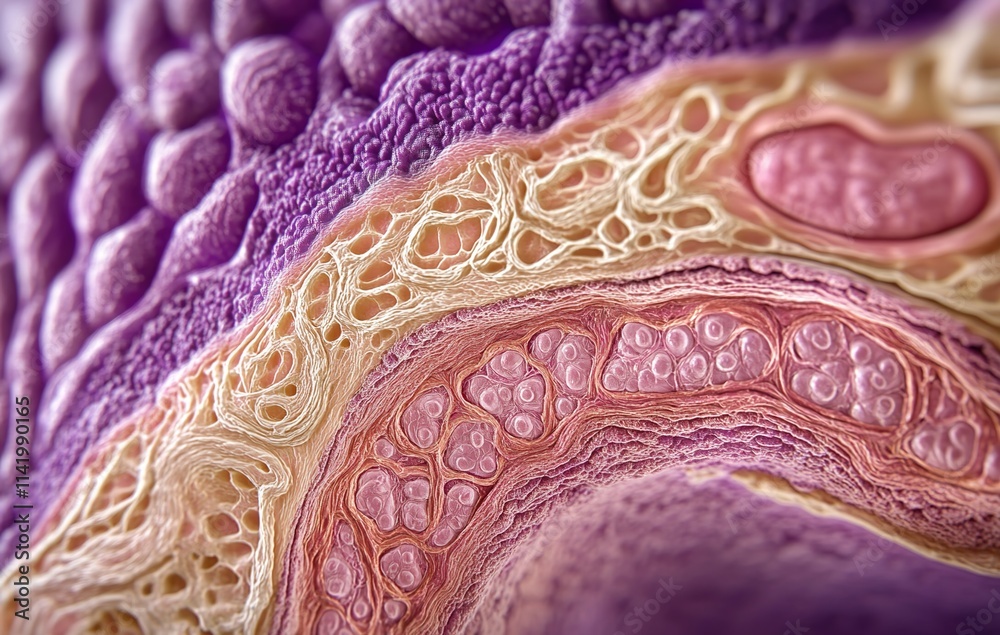 A detailed cross-section of the layering in an interior view, showing ...