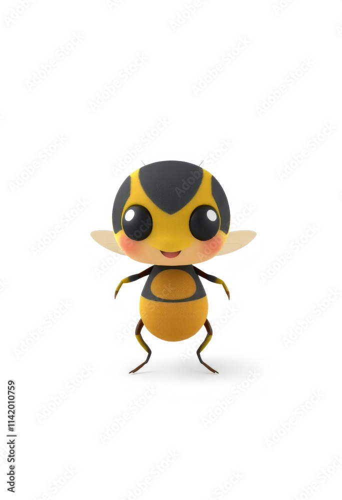 3D Chibi Wasp Flashcards Clipart. Suitable for animal flashcard ...