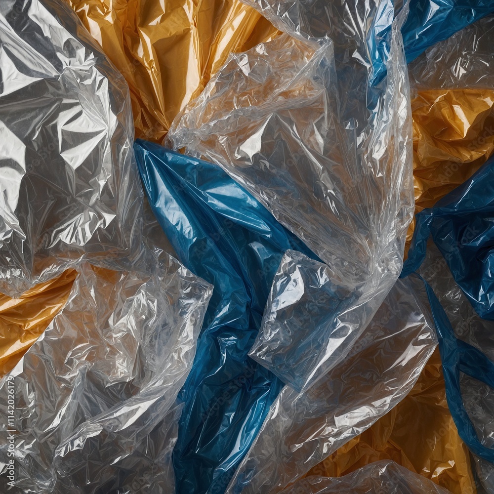 "Collection of realistic plastic wrap textures, featuring transparent ...