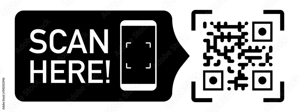QR code scan icon black color for mobile app and payment vector Stock Vector | Adobe Stock