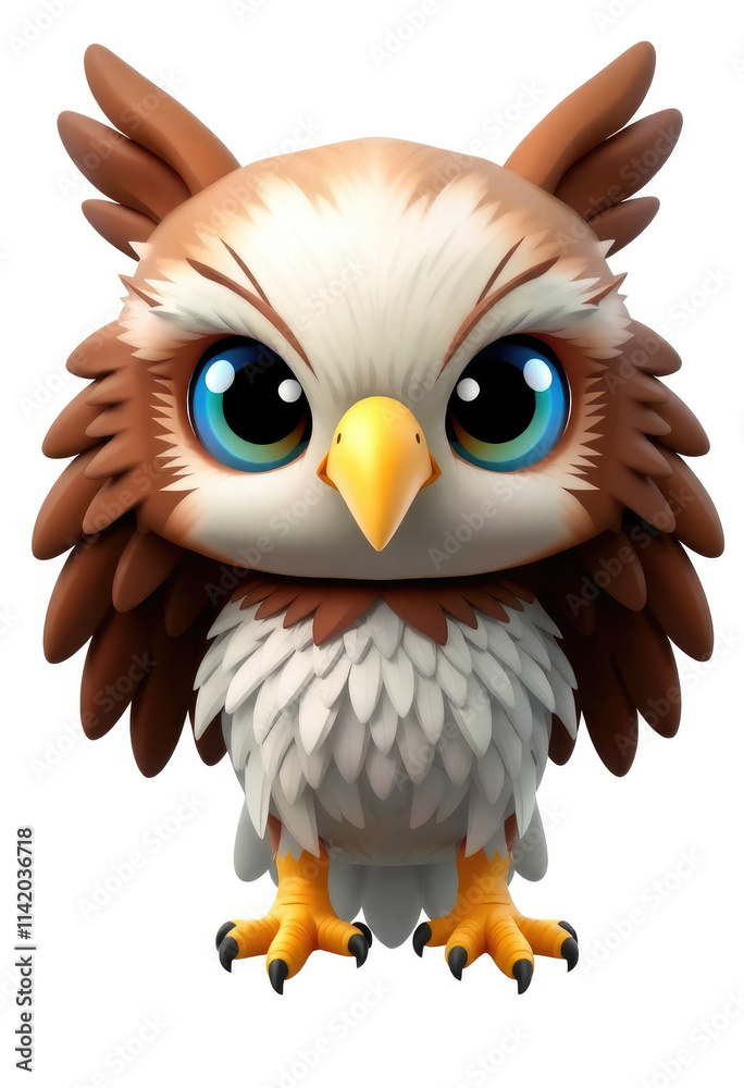 Montessori Flashcards Clipart Kawaii Eagle Clipart isolated on a white ...