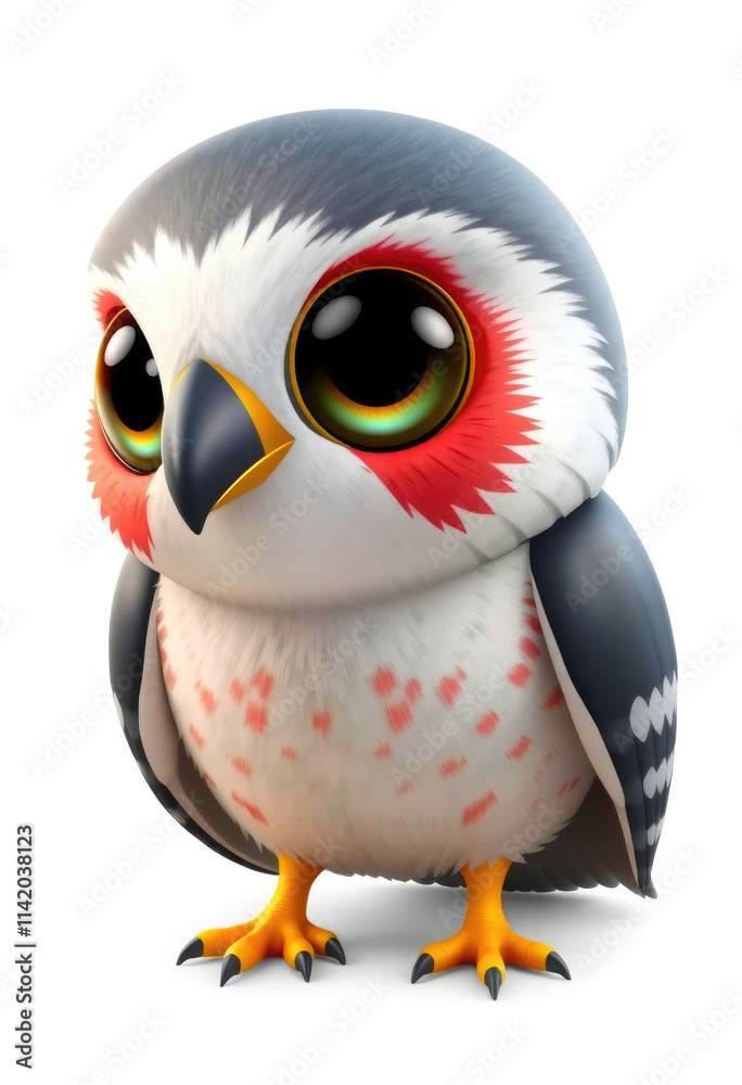 Montessori Flashcards Clipart Kawaii Falcon Clipart isolated on a white ...